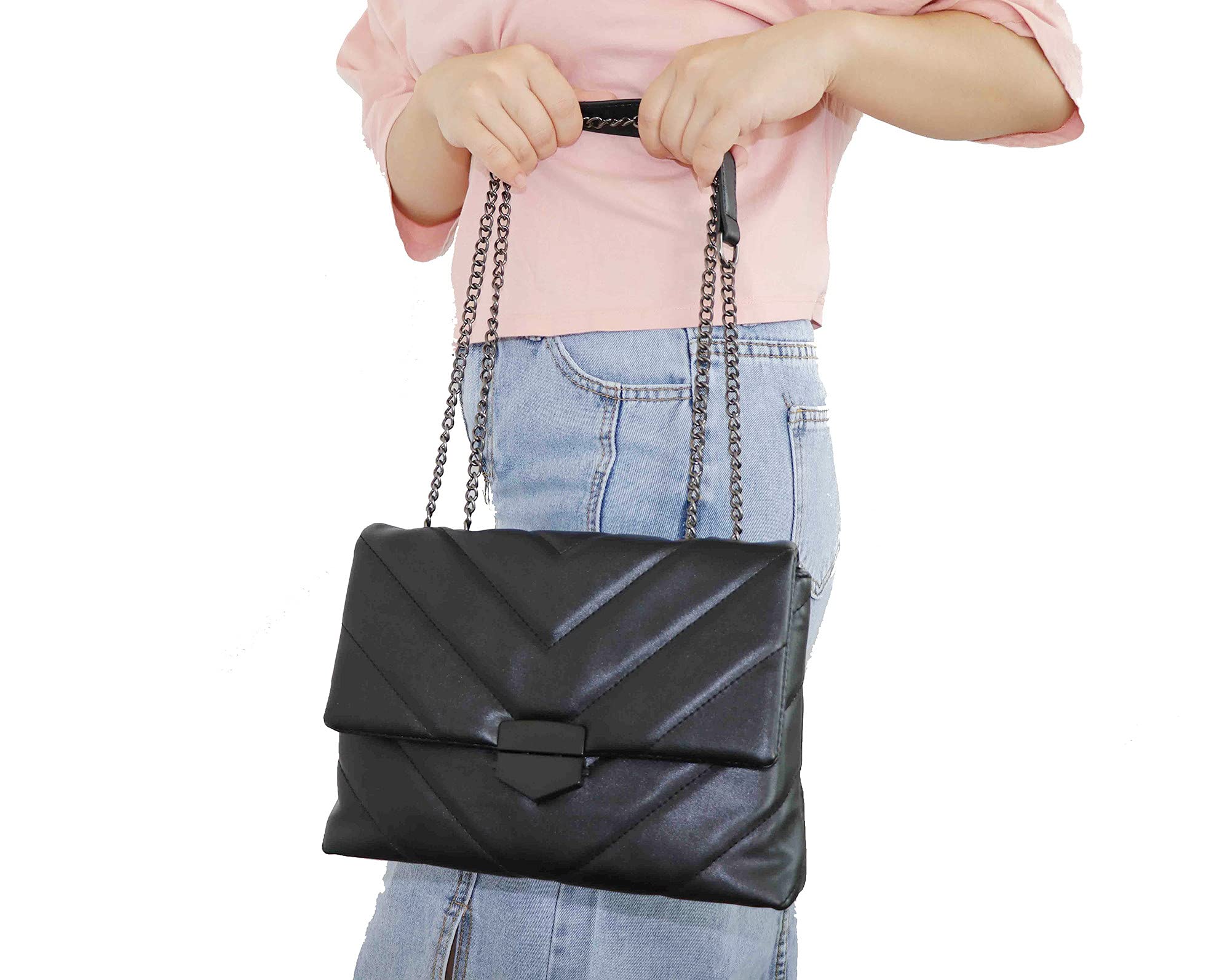 capasin Quilted Small Crossbody Women'S Shoulder Handbags Purses Bags (Black B)