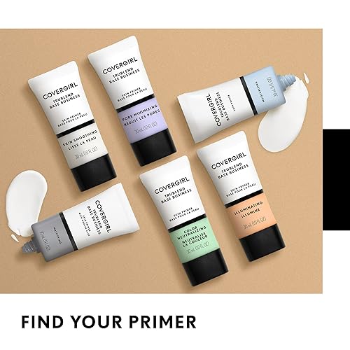 COVERGIRL Trublend Base Business Face Primer 200 Color Neutralizing, 1.014 Fl Oz, Primer Makeup, Face Primer, Face Primer for Oily Skin, Blurs Flaws, Long Lasting, Weightless Feel
