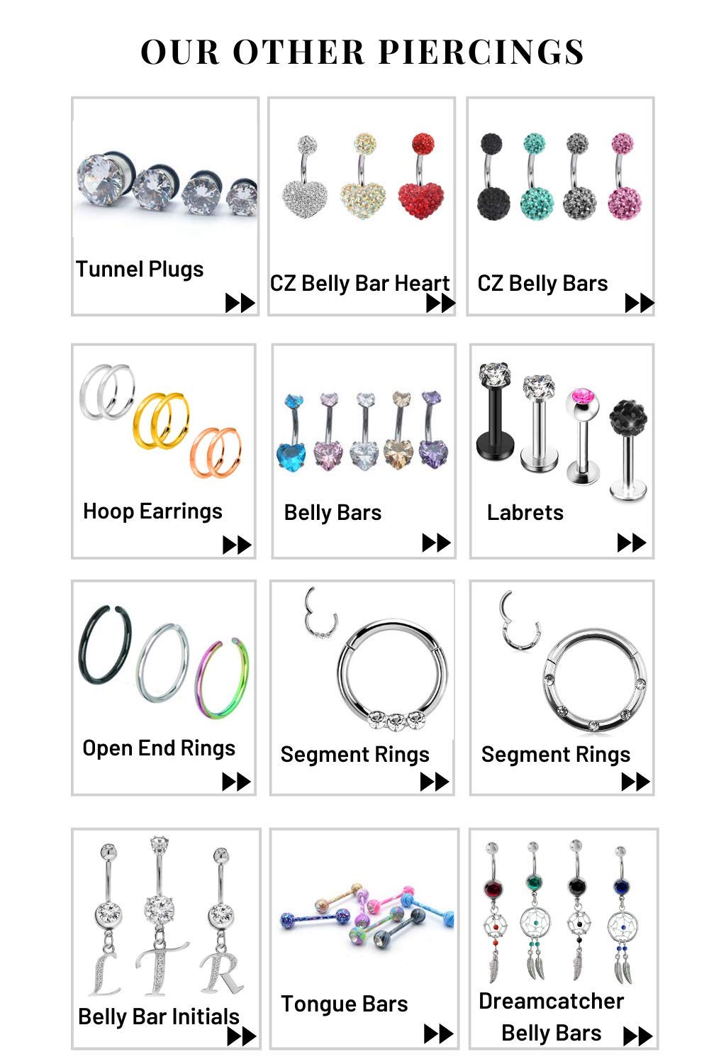 Bodytrend Initial Belly Button Rings- 316L Surgical Steel- 14G(1.6mm)- AAA+ CZ Crystals- Silver Letter A-Z Belly Button Rings - British Standard - Certified by Sheffield Assay Office