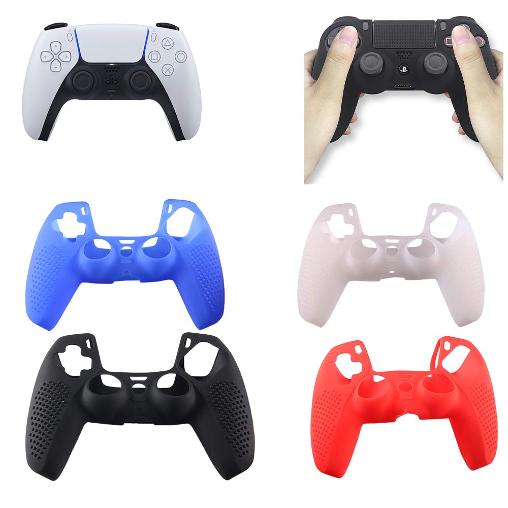 Paddsun PS5 Silicone Controller Grip Case Cover Skin Hand Grips for Play Station 5 Protector Anti-Slip Cover, Pack of 4