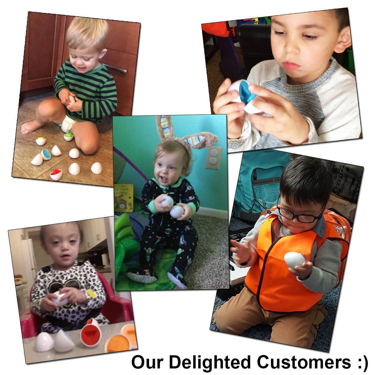 Skoolzy Montessori Toys for Toddlers - Shape Eggs and Counting Stacking Peg Board Toys