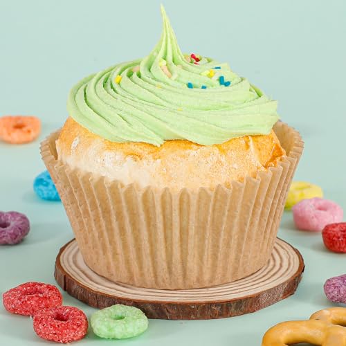Caperci Standard Parchment Cupcake Liners for Baking 300 Pcs - Odorless Greaseproof Paper Muffin Baking Cups for Wedding Birthday Party Baby Shower Festivals (Natural)