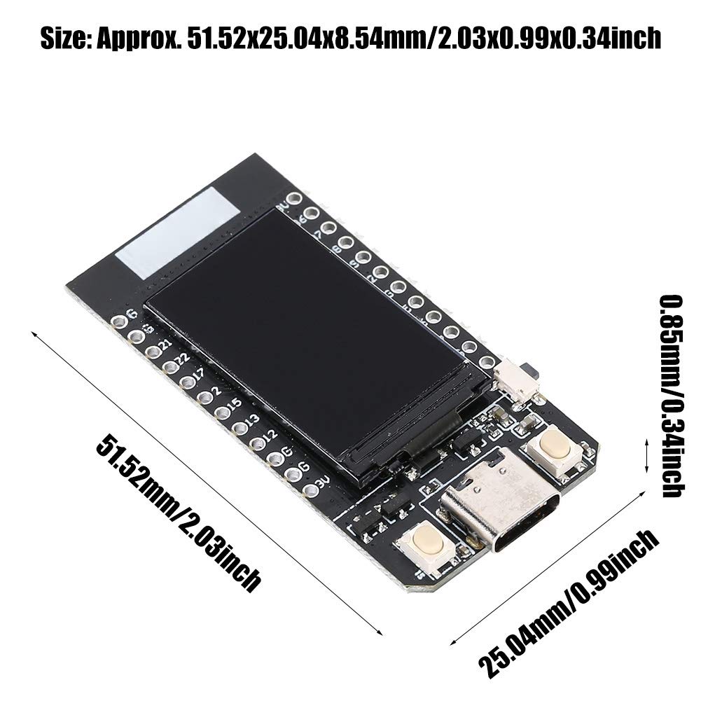 ESP32 WiFi Bluetooth Development Board for TTGO TDisplay ESP32, IPS ST7789V 1.14 Inch LCD Display Development Board, for Processing, for Max/MSP, for Pure Data, for VVVV.