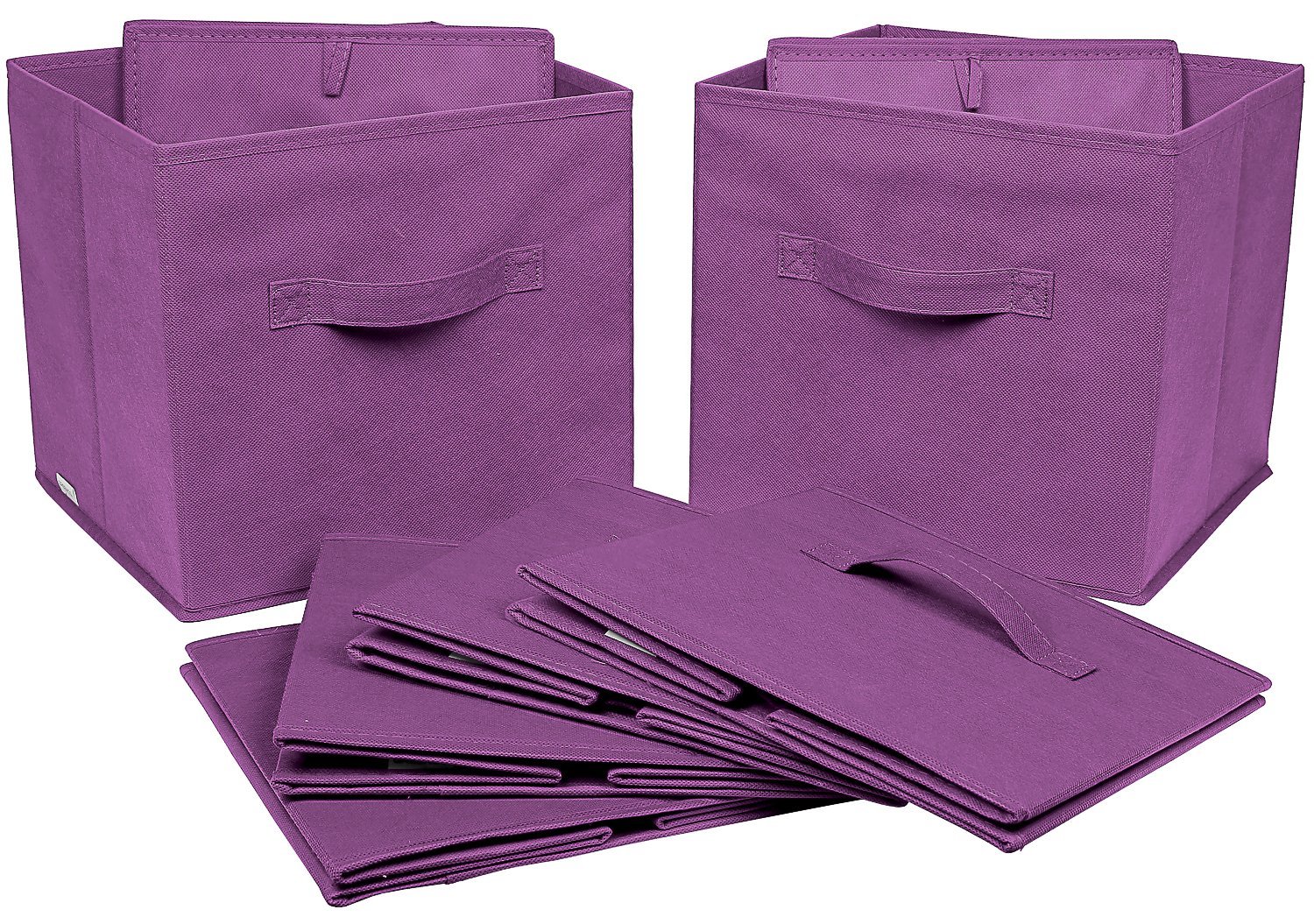 Greenco Foldable Storage Cubes Non-woven Fabric -6 Pack-(Purple)