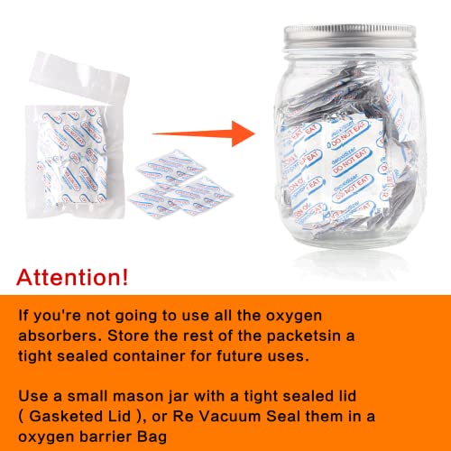 Medlladle 500cc Food Grade Oxygen Absorbers 100 Count 10 Pack Individually Sealed for Long Term Food Storage & Survival for Canning, Vacuum Bags,Mason Jars, Harvest Right Freeze Dryer, Dehydrated