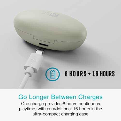 MEE audio Pebbles True Wireless Earbuds - Bluetooth 5.3 Low Profile in Ear Lightweight Headphones with Headset Microphone & Call Noise Reduction for Gym/Workouts/Sports and Gaming, Sandstone