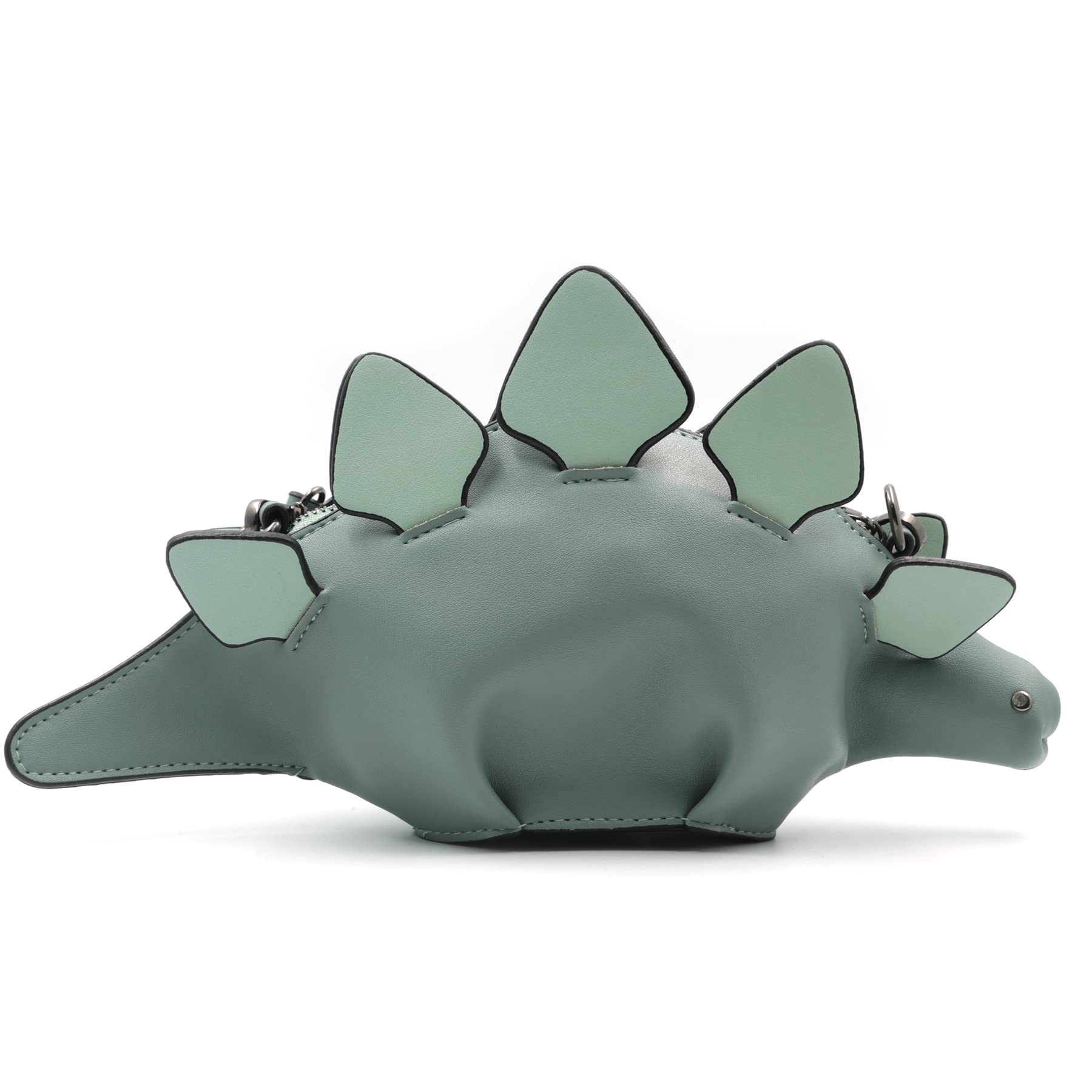 WLC Dinosaur Shoulder Purses,PU Stegosaurus CrossBody Bag for Girl lady(Blue)