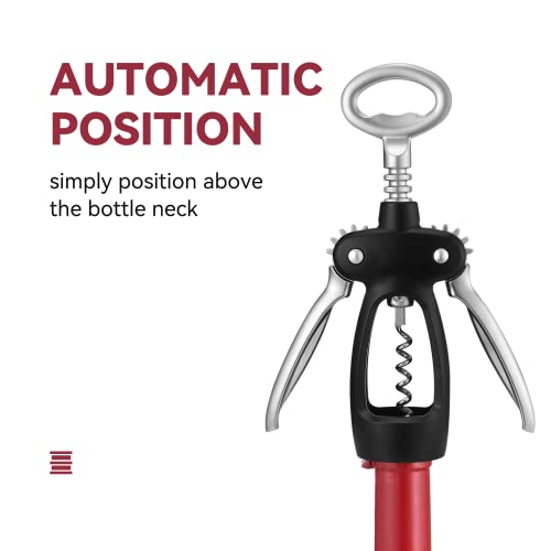 KITVINOUS Wine Opener, Premium Wing Corkscrew with No-Stick Worm, Multi-functional Wine Bottle Opener for Wine and Beer Bottles, Upgraded