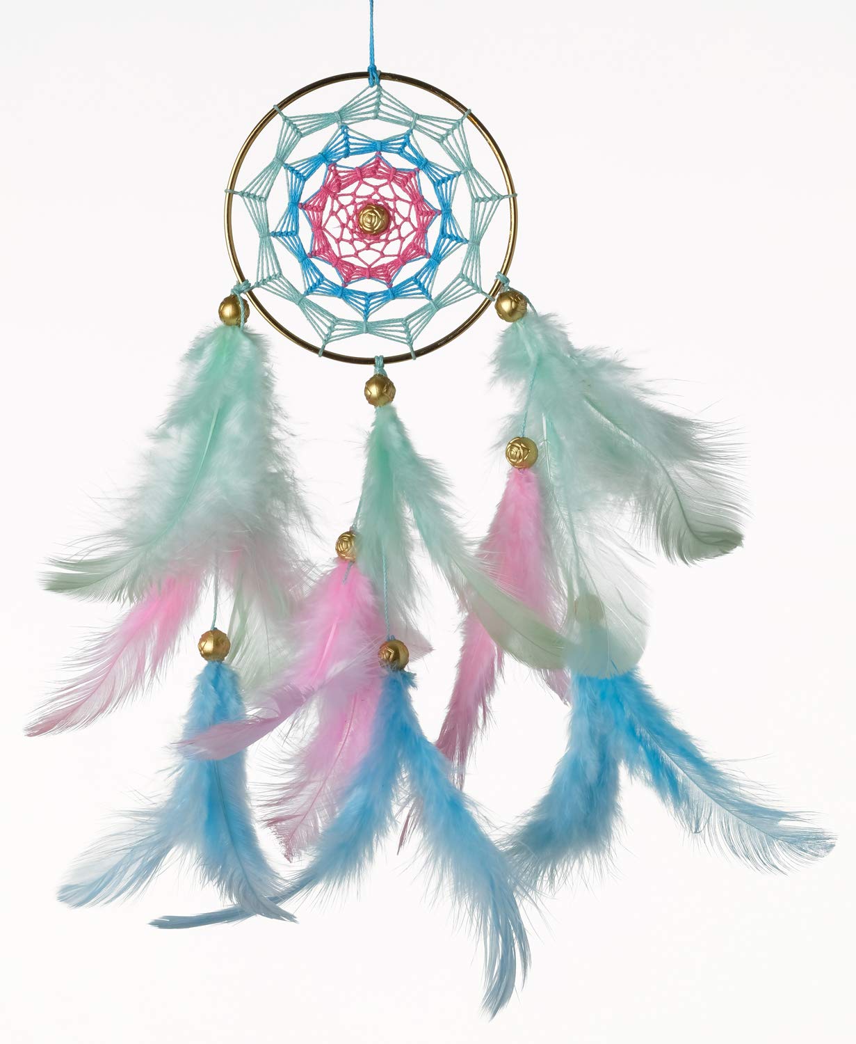 Rooh Dream Catcher ~ Pastel Shades Car Hanging ~ Handmade Mandala Hangings for Positivity (Can be Used as Home DÃcor Accents, Wall Hangings, Garden, Car, Bedroom, Key Chain, Meditation Room)