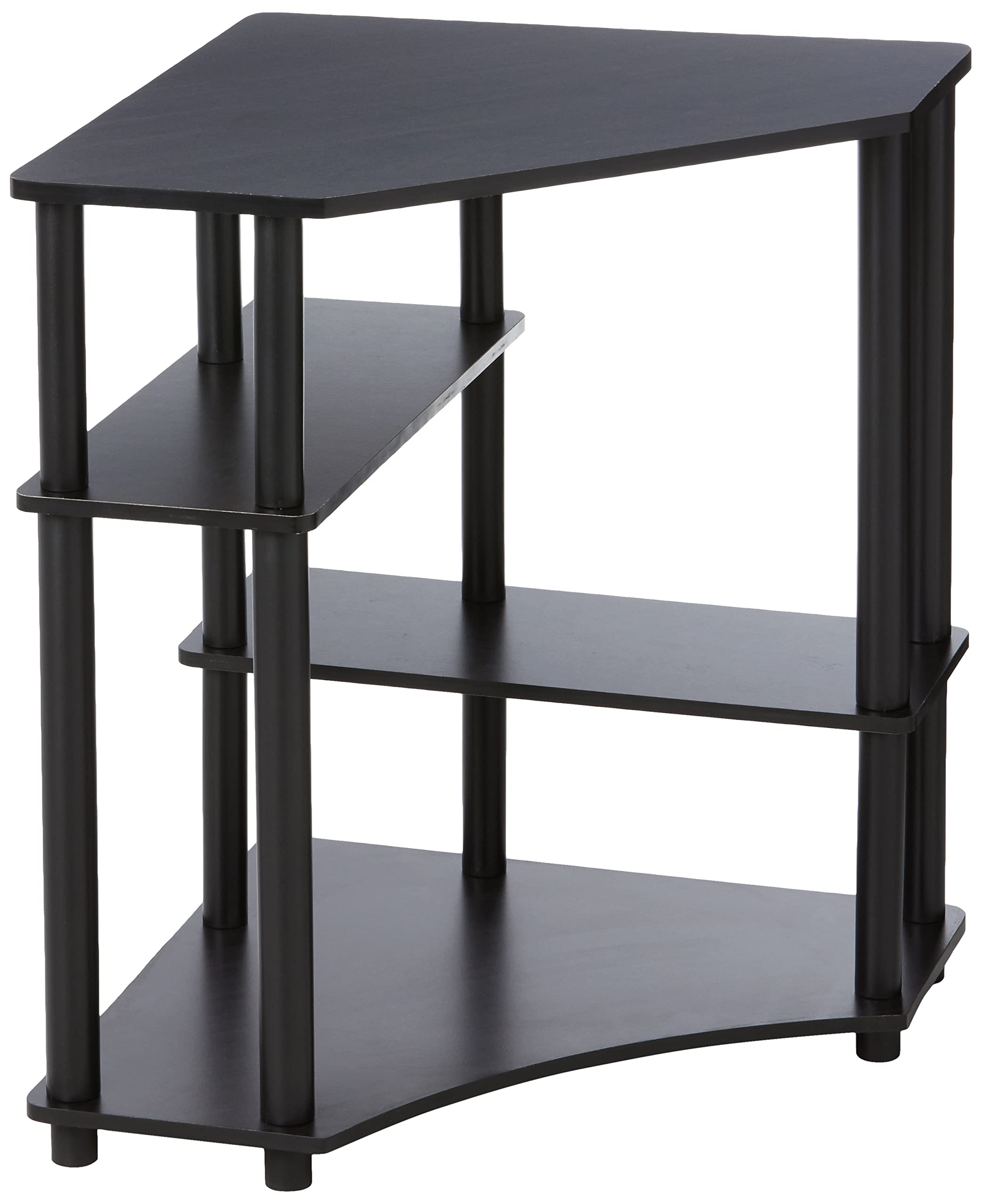 Furinno Turn-N-Tube Space Saving, Corner Desk, Espresso/Black & Turn-N-Tube Accent Decorative Shelf, Espresso/Black