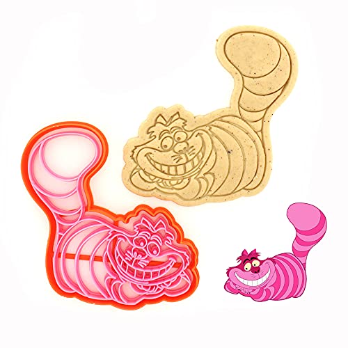 Cookie Cutter by 3DForme,For Cheshire Cat Baking Cake Fondant Frame Mold for Buscuit, Set 2 Piece Made in Ukraine