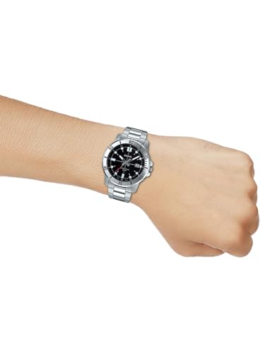 Casio MTP-VD01D-1EV Men's Enticer Stainless Steel Black Dial Casual Analog Sporty Watch