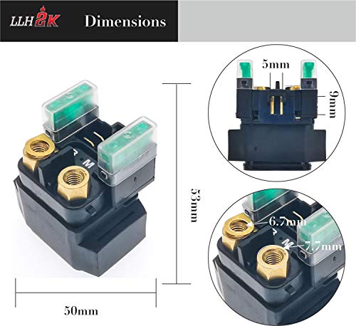 LLH2K Starter Solenoid Relay for Yamaha ATV YFM 350 400 450 660 Raptor Grizzly- Raptor Grizzly Kodiak Wolverine Big Bear- for Yamaha 2002 2003 2004 2005 2006 2007 2008 High Heat