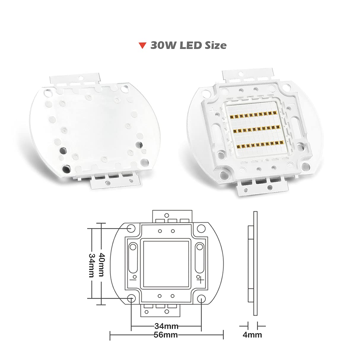CHANZON High Power Led Chip 30W Infrared (IR 850nm / Input 900mA / DC 14V - 16V / 30 Watt) SMD COB Light Emitter Diode Components 30 W Night Vision Bulb Lamp Beads for DIY Lighting/CCTV Cameras