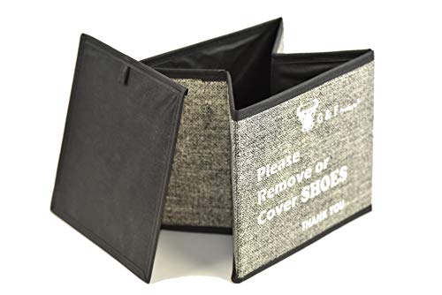 G & F Products Shoe Covers Box, Foldable Collapsible Shoe Covers Holder Bootie Box holds up to 100 Disposable Shoe for Realtors and Open House also works as Foldable Collapsible storage bin 9"x9"x9"