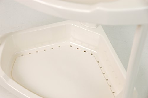 Tenby Living Corner Shower Caddy - 3 Shelf Shower Organizer Caddie with Movab.