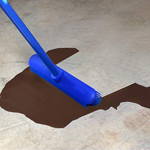ElectroSilk Silicone Bristle Push Broom Carpet Rake Squeegee for Dust, Human and Pet Hair Remover, Multi-Tool Mop for Floor Cleaning, Adjustable Handle Up to 64 in Long, Cat Dog Fur Cleaning Supplies