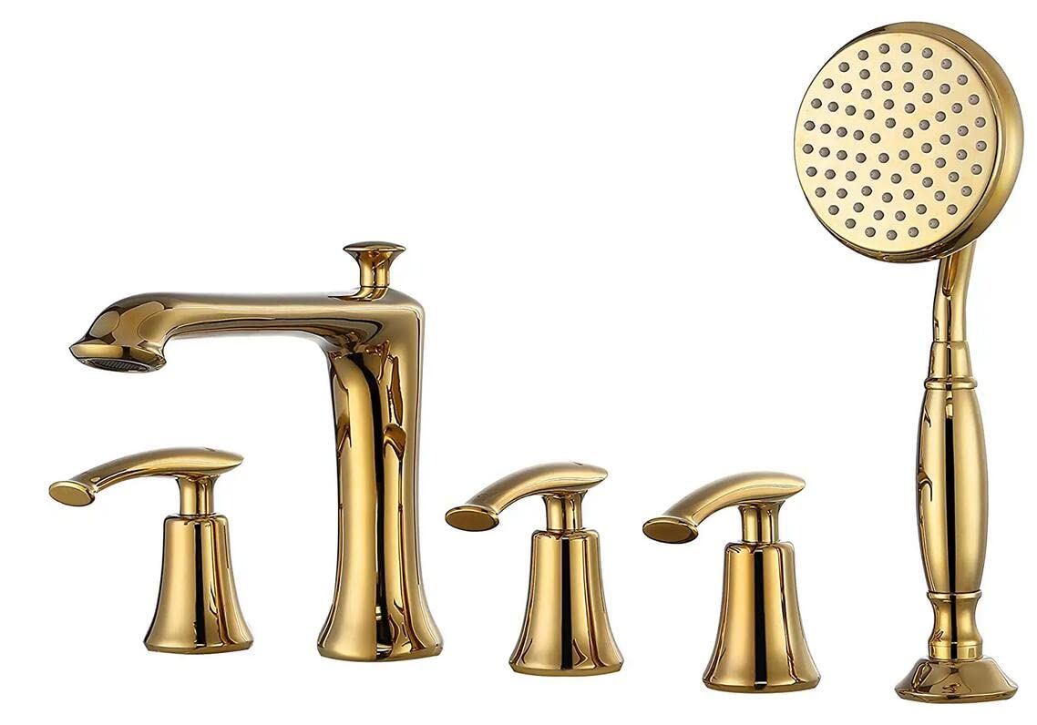 Gabrylly Deck-Type 5-Hole Bath Faucet (PVD Gold)