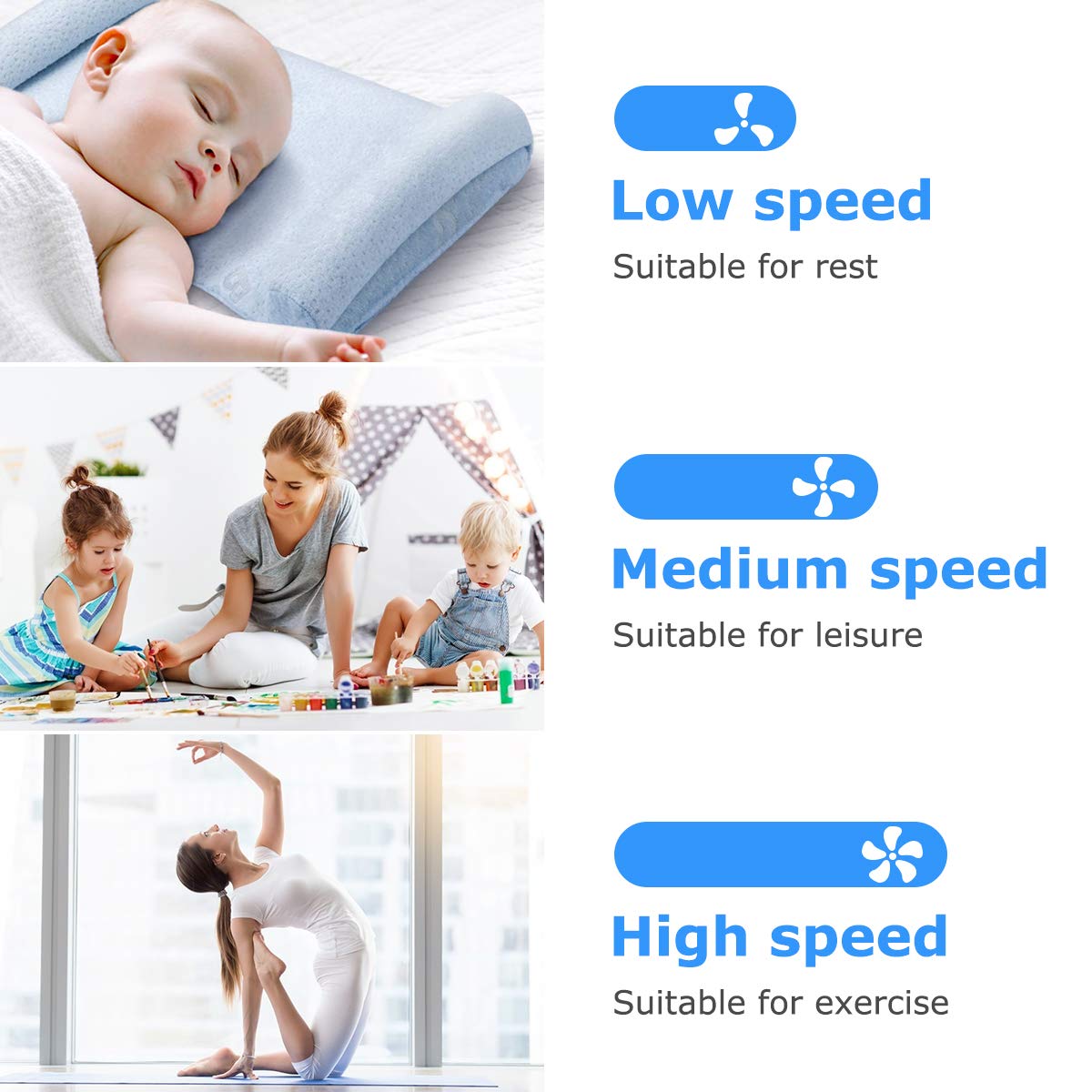 VOSAREA Portable Air Cooler 4 in 1 Mini Air Conditioner Fan Air Cooling Fan Air Misting Cooler for Room Office