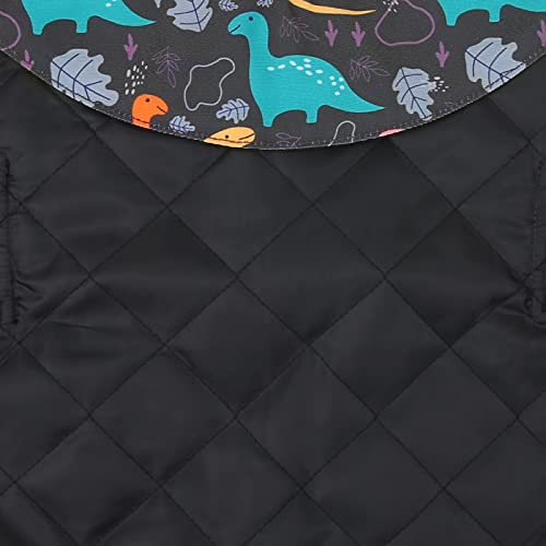HDE Canvas Dog Vest Waterproof Jacket Cold Weather Coats for S-XL Dogs Dinosaurs - M
