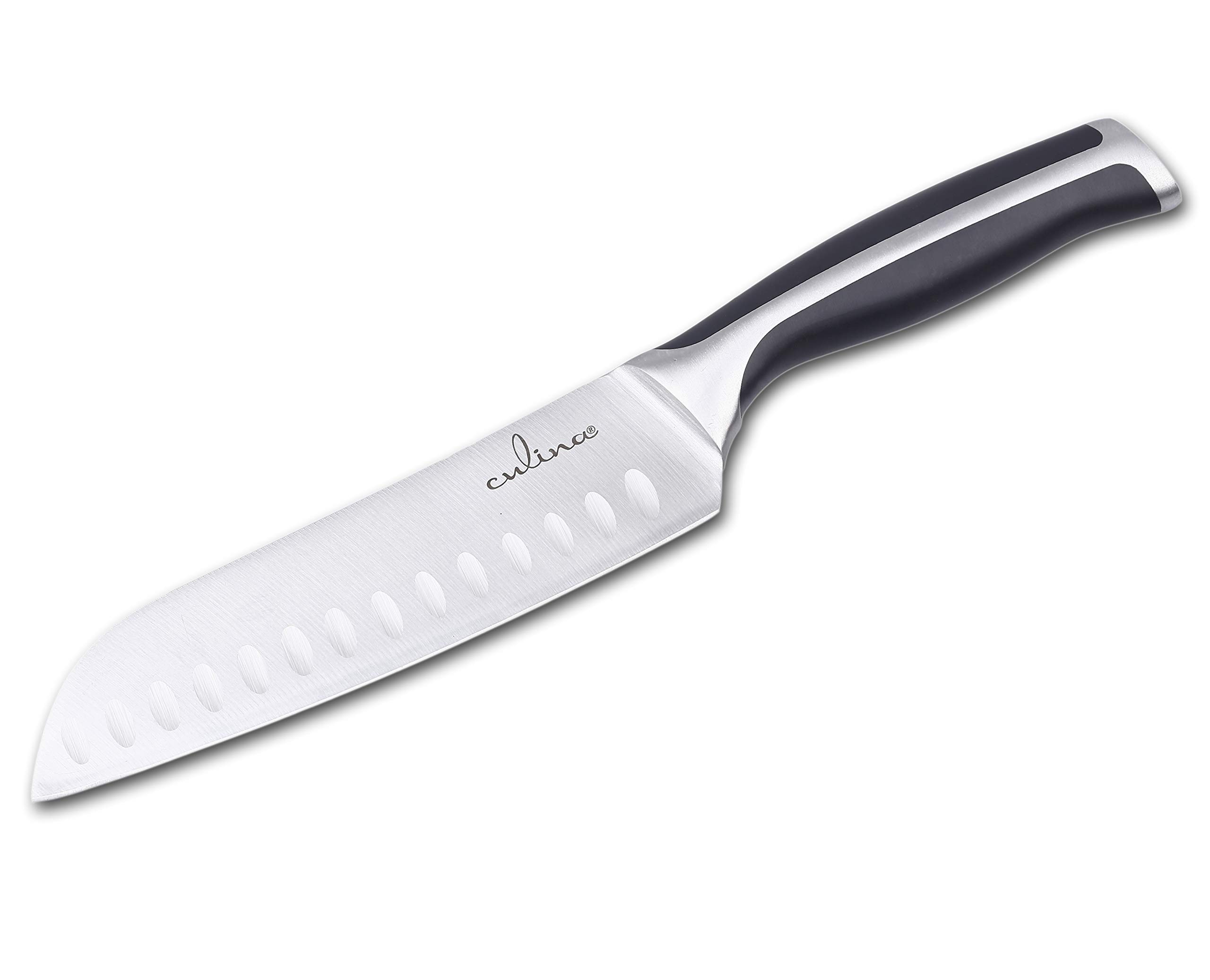 Culina® Pro 7-Piece German-steel Forged Knife Set with Wood Storage Block and 5-inch Utility Knife