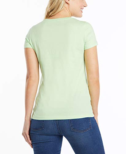 Nautica Women's Easy Comfort Scoop Neck Supersoft 100% Cotton Solid T-Shirt, Paradise Green, Medium