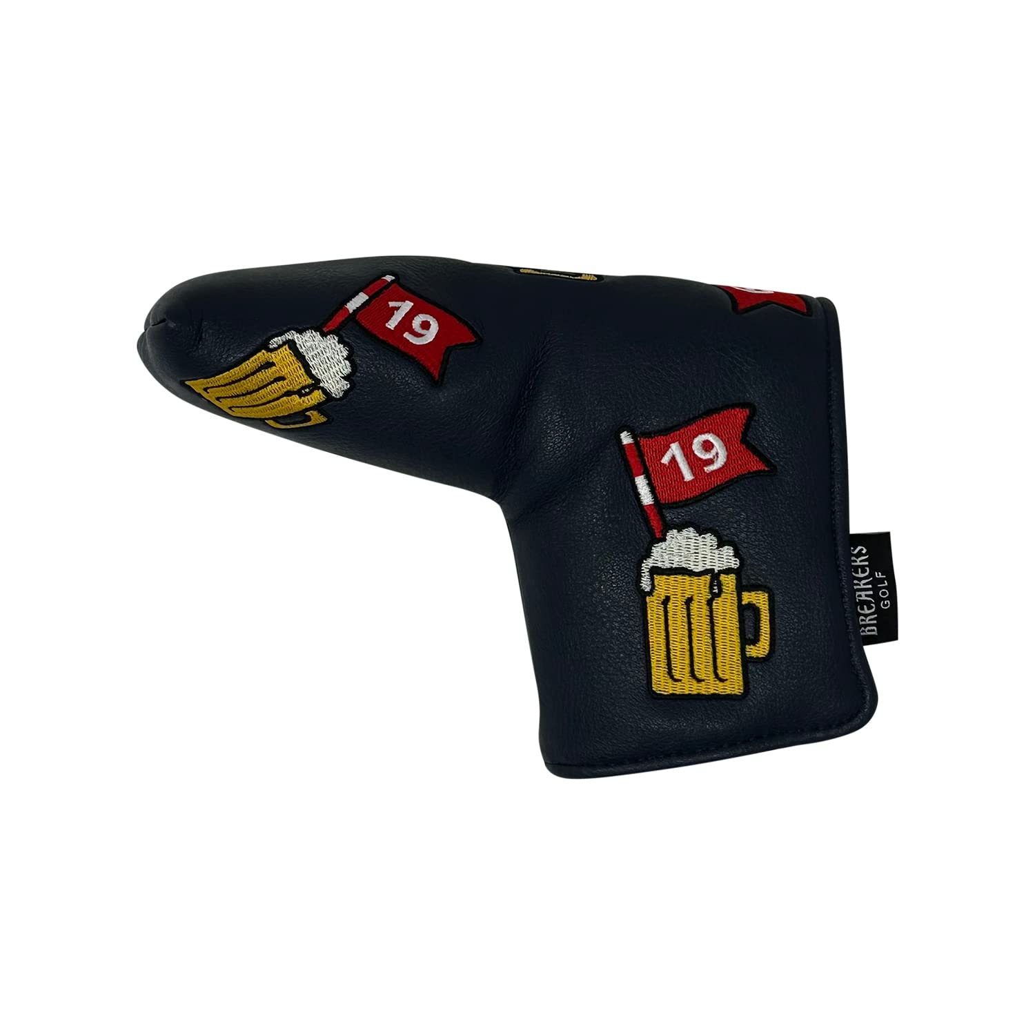 Breakers Golf Blade Putter Cover Headcover 19th Hole Durable Synthetic Leather Magnetic Closure for Scotty Cameron Odyssey Taylormade Ping Callaway (Black)