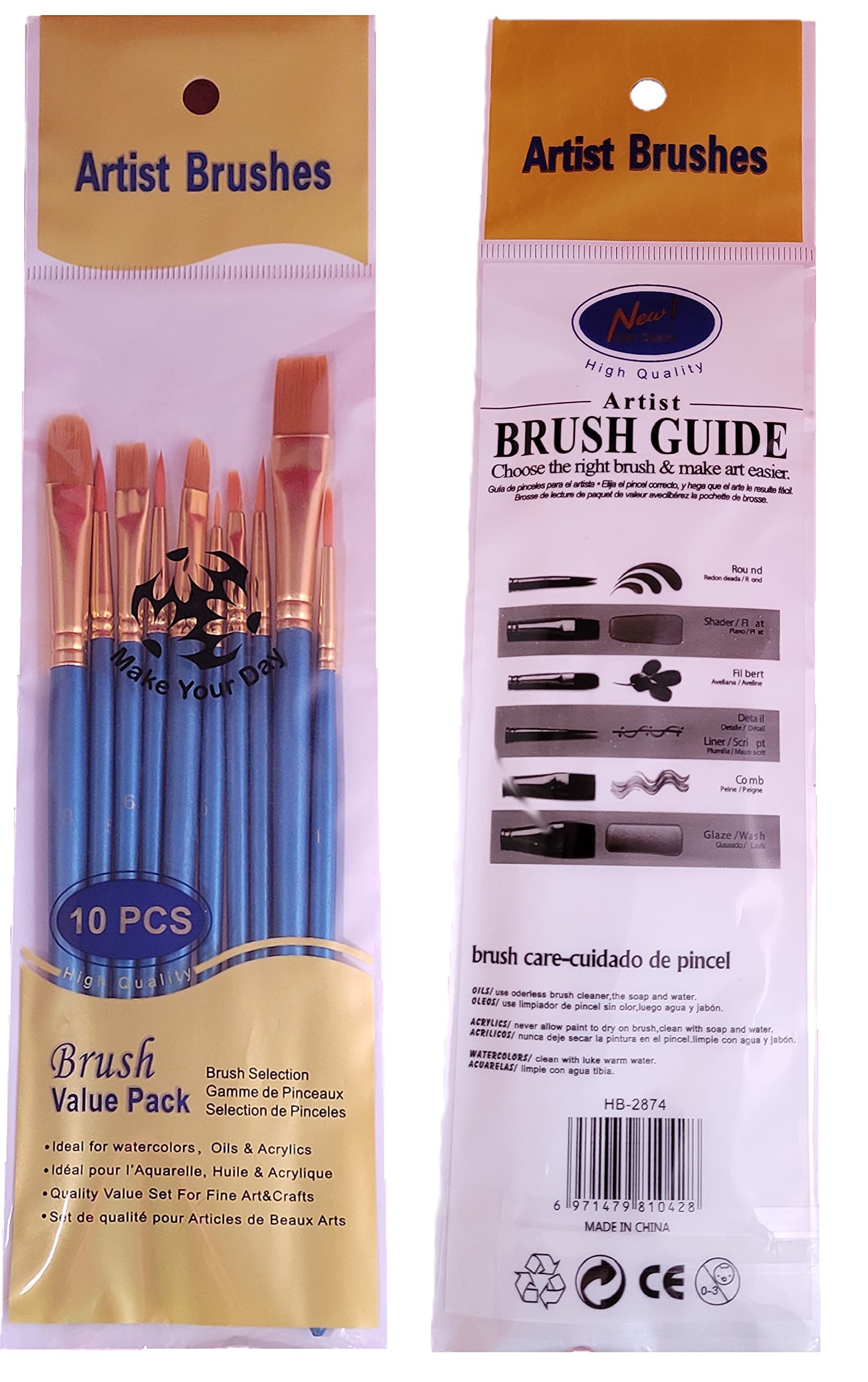 Woodland Scenics Static Grass Field System, Light Green 2mm, 4mm, 7mm, and 12mm (Pack of 4) - with Make Your Day Paintbrushes