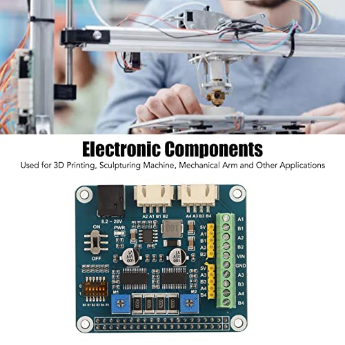 DAUERHAFT Motor Driver, Adjustable Current Up to 1/32 Microstepping Motor Driver Chip Easy Control PCB 6 Microstepping Modes for 3D Printing for Mechanical Arm