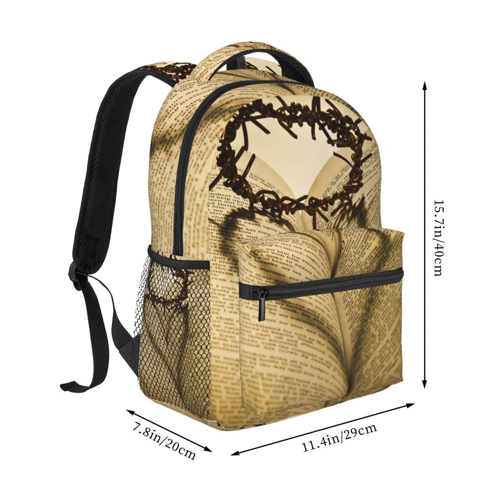 Christian Backpacks Jesus Cross Laptop Bookbag Computer Bag Hiking Travel Daypack for Women Men