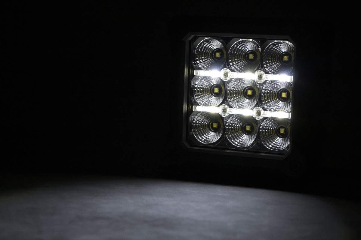Rough Country 4" Chrome Series Square LED Cube Lights | White DRL - 70905DRL