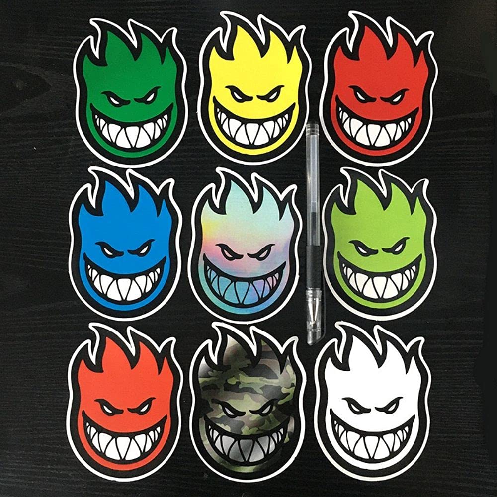 WaiYo 10 PCS Large Spit-Fire Stickers,4 Inches Stickers,Cool Flame Skateboard Stickers,Vinyl Waterproof Stickers for Laptop,Water Bottles,Luggage,Computer,Cellphone,Skateboard,Guitar