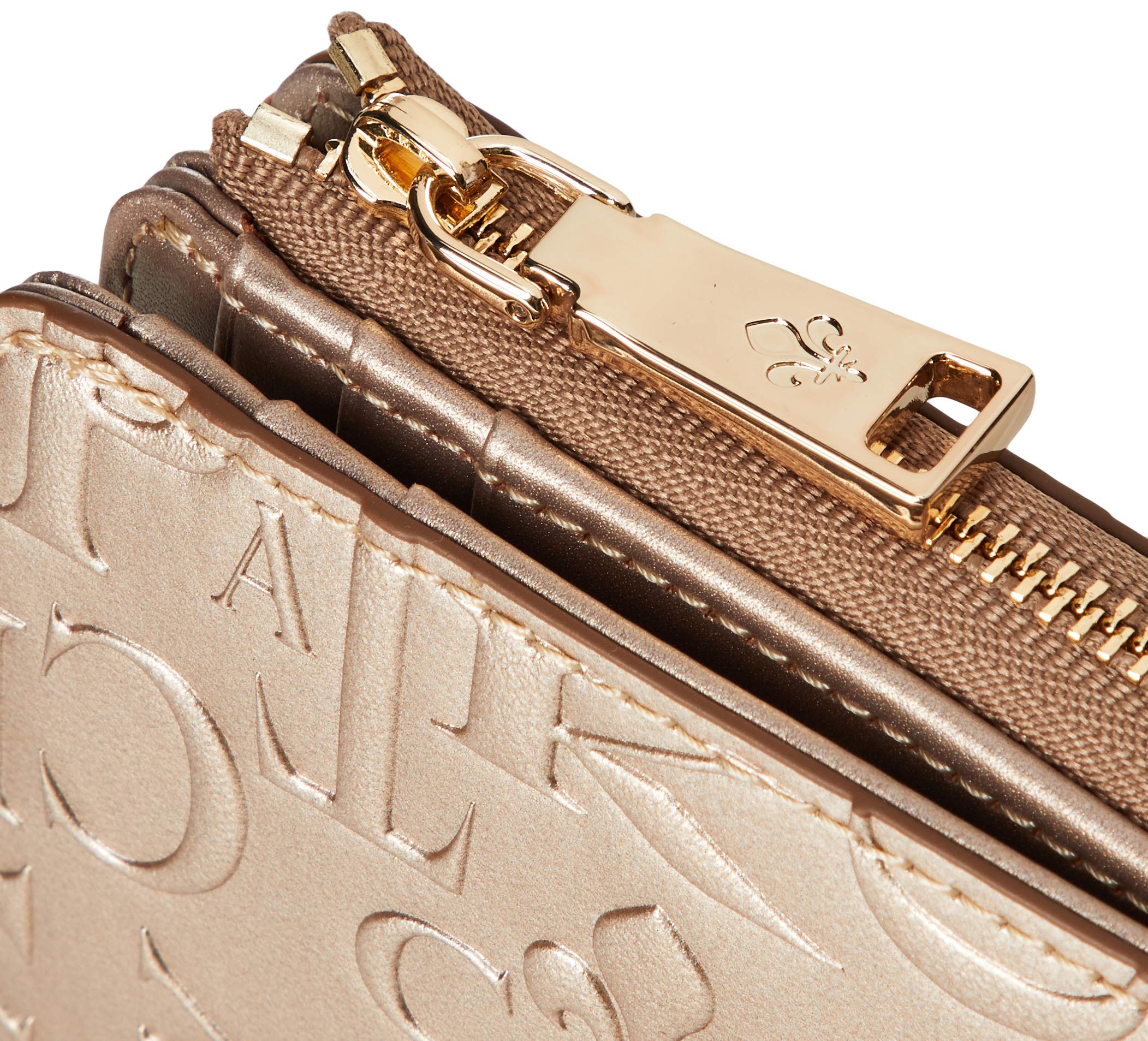 PATRICK COX(パトリックコックス) Women's PXLWKBS2 Queen Pattern Pearl Embossing Compact Storage (Includes Exclusive Box), Golden