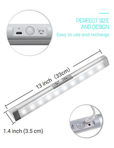 Joyzy Motion Sensor Closet Lighting with Germany Osram Beads, Eye Protection Design for Under Cabinet Lights Automatic Wireless Lighting, LED Rechargeable Night Lighting for Wardrobe Pantry Light