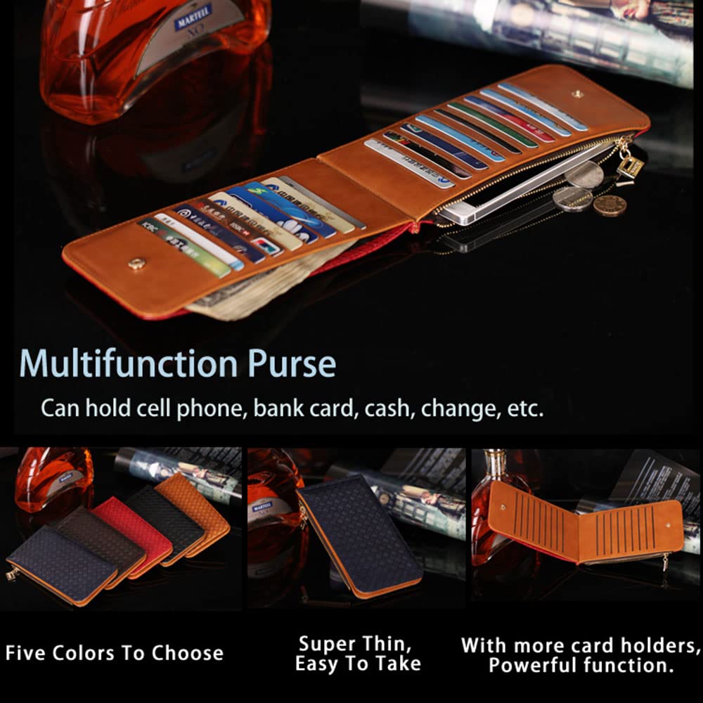 Wallet Long Card Case Ladies Clutch Bag Ladies Wallet Ladies Long Card (red)