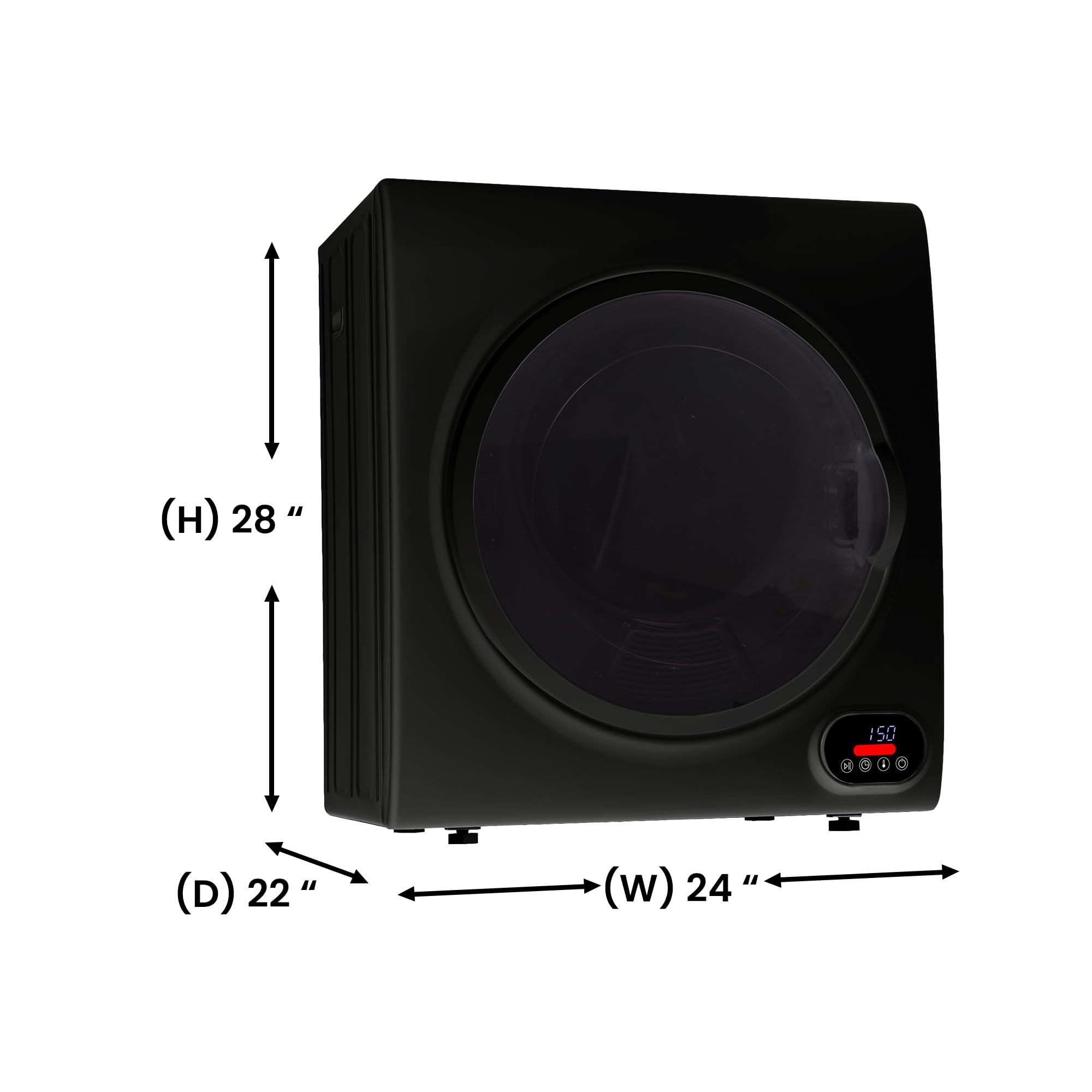 Equator Compact Vented Sensor Dryer 3.5cf/13lbs 110V Bottom control DIGITAL (Black)
