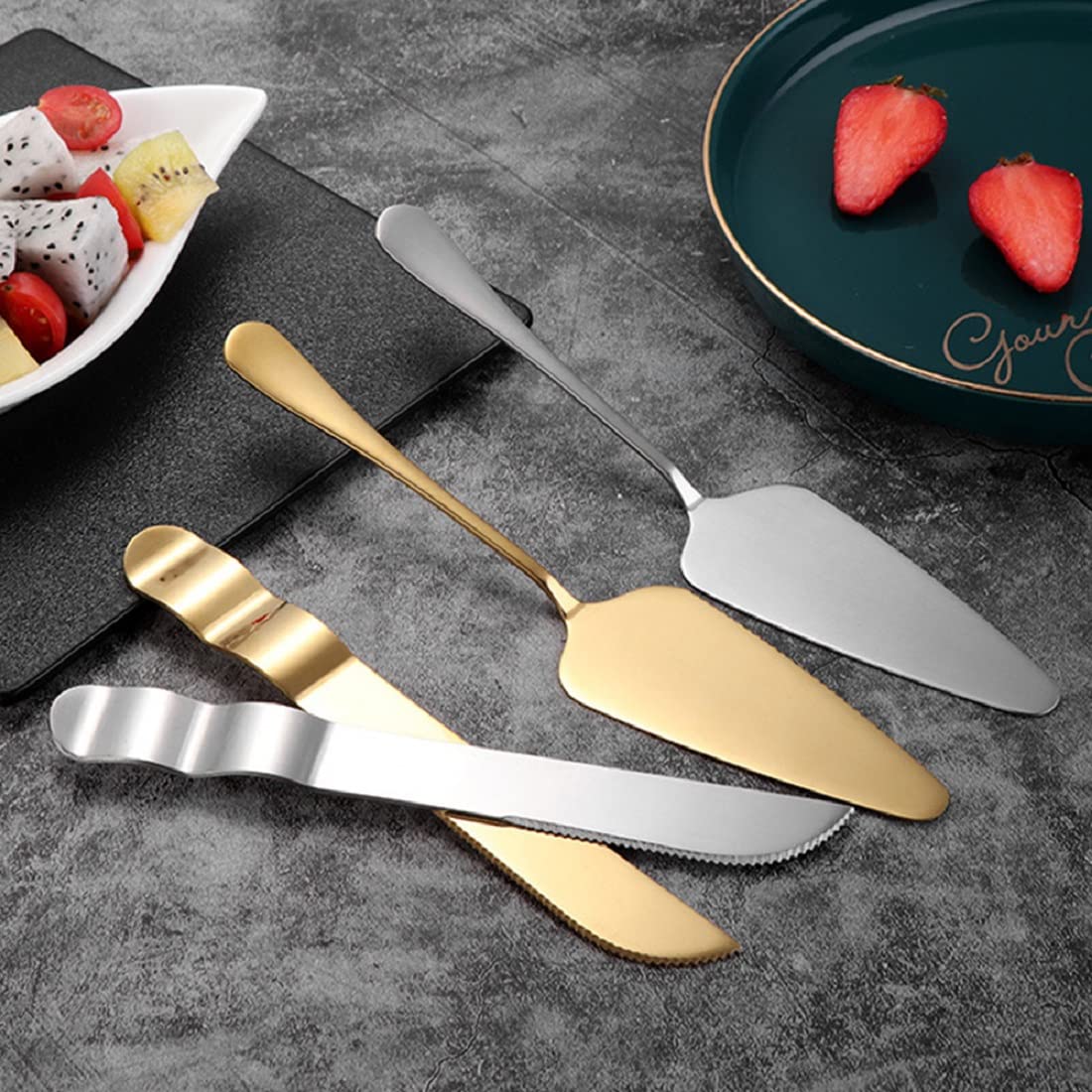 Cake Knife and Server Set, Classic Design Food Grade Stainless Steel Cake Cutting Set for Wedding Include Cake Cutter and Cake Server, Cake Cutting Set for Wedding, Anniversary, Birthday Party