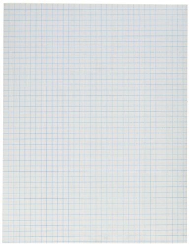 School Smart Graph Paper Pad with Chipboard Back, 8-1/2 x 11 Inches, 1/4 Inch Rule, White, Pack of 12