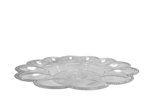 Deviled Egg Crystal Clear 9.5" Diameter Presence Serving Trays! Perfect for Any Party or Social Gathering! (3)