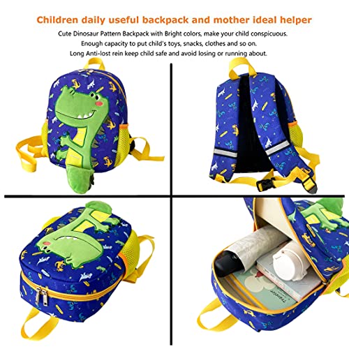 DB toddler dinosaur backpack with leash, Kid harness backpack for Boys Girls Baby, child leash Preschool bookbag, Anti lost backpack toddler