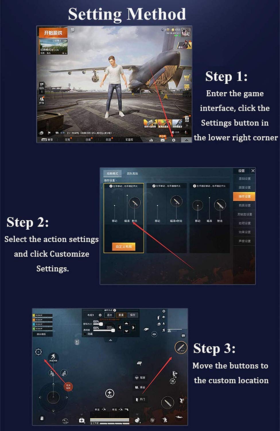 Rakizbe PUBG Controller for Tablet 4 Triggers [6 Finger Operation] Sensitive Shoot Aim Trigger Gamepad Grip, Support 10-12.9 inch iPad & Tablet (Thickness < 10mm), Black