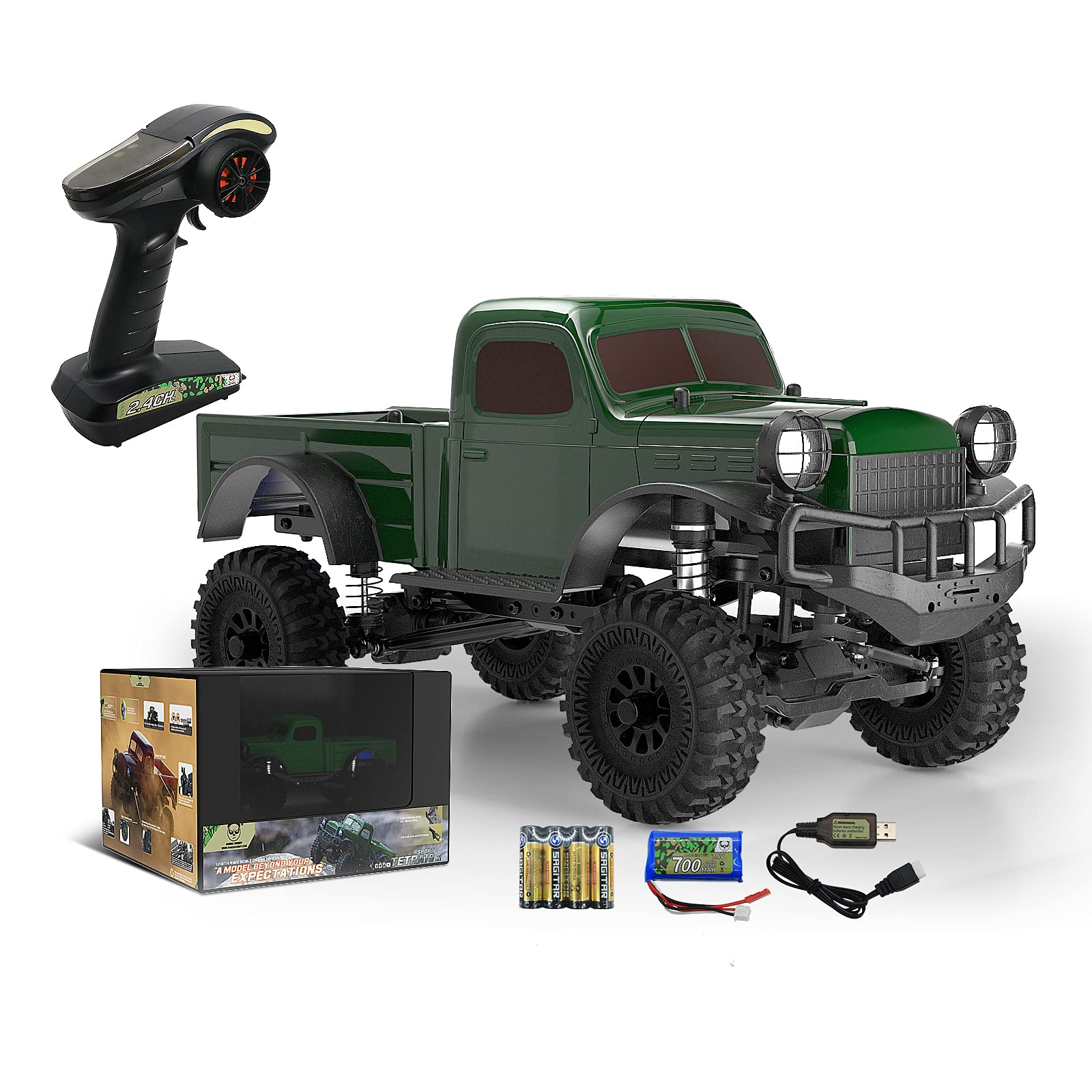 PANDA HOBBY Sport Tetra K1 1/18 RTR Scale 4x4 Rock Crawler 4wd Off-Road Vehicle (Green)