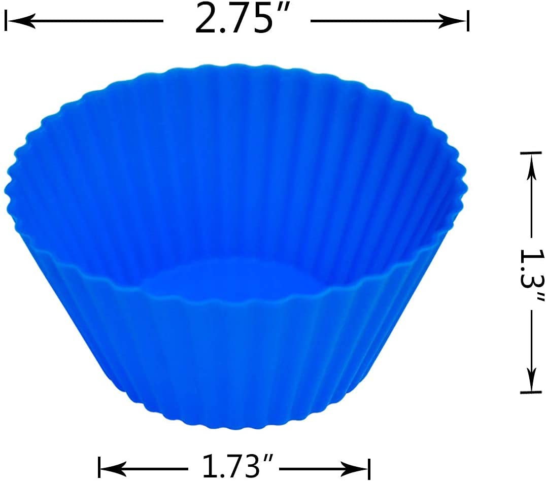 DEVIN0705 Silicone Cupcake Baking Cups 30 pcs, Heavy Duty Silicone Baking Cups, Reusable & Non-stick Muffin Cupcake Liners Holders Set for Party Halloween Christmas Bakery Molds Supplies