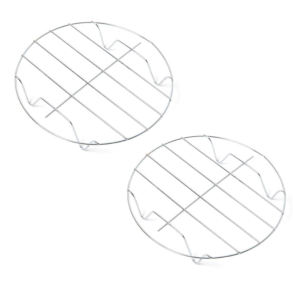 Cooking Rack Round, 9-Inch Stainless Steel Round Rack for cooking Cooling Steaming Baking, Fit Air Fryer Stockpot Instant Pot Pressure Cooker, 2 PACK -Oven & Dishwasher Safe