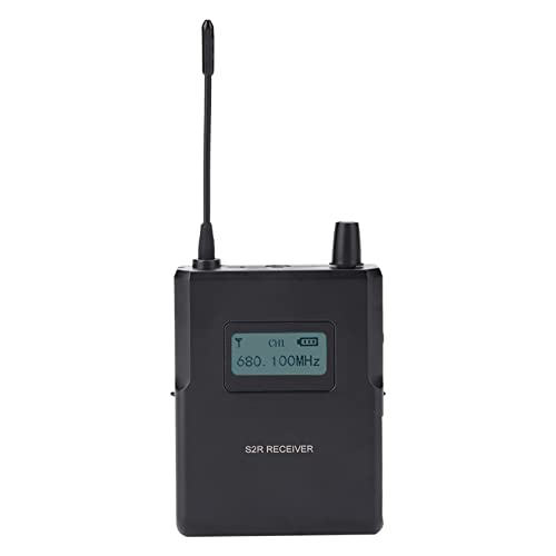 DAUERHAFT Stage Monitor Earphones, Long Transmission Distance Wireless Recording Studio Monitor 526-535Mhz Clear Sound LCD Displays for Stage Use