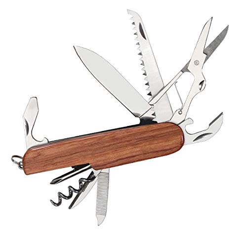 Daylor Engraved Wood Pocket Folding Knife Multi Tool Gift Box Custom Personalized