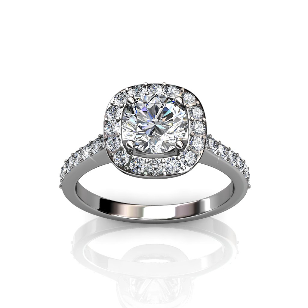 Cate & Chloe Celeste Glory 18k White Gold Ring, Engagement Ring, Wedding Ring, Promise Ring, Silver Ring, Crystal Ring, White Gold Jewelry, Gemstone Ring (8)