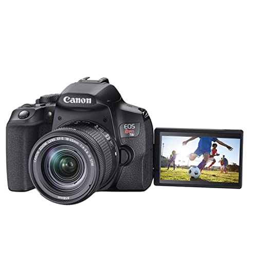 Canon EOS Rebel T8i DSLR Camera Bundle with 18-55mm STM Lens, Tripod, 64GB Memory Card, Battery, Carry Case, Filters, and Accessories