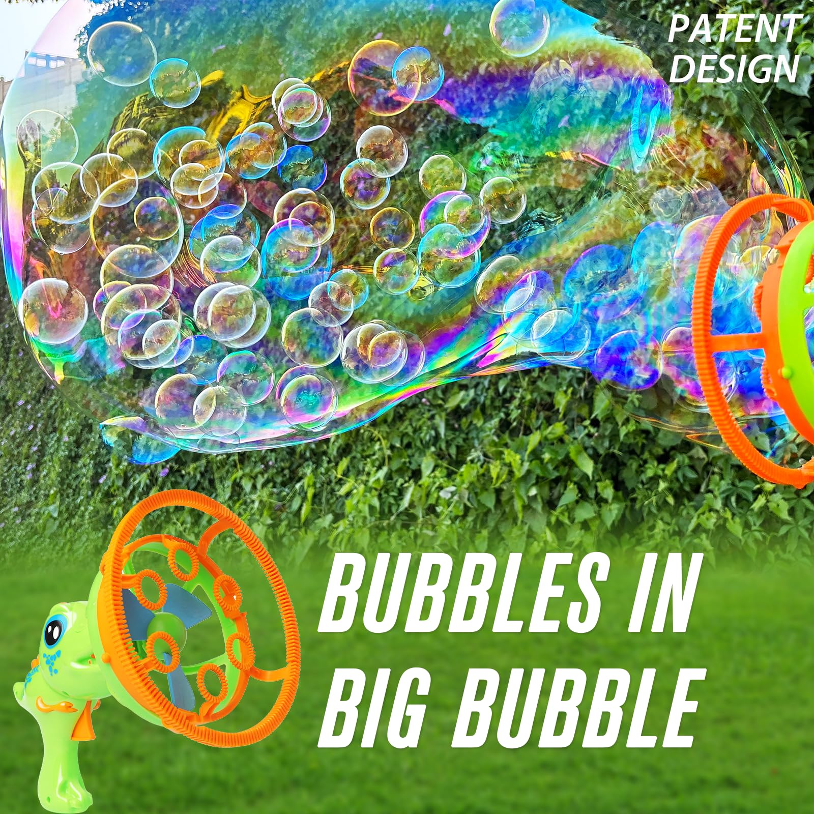 Bubble Gun for Kids Ages 4-8 - Big Bubble Machine for Toddlers 1-3-5 Year Old, Giant Bubble Wand for Outside, Boy Birthday Gifts Ideas, Dinosaur Bubble Blower, Large Bubble Maker, Outdoor Bubble Toys