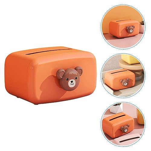 Paper Towel Holder Tissue Box Cover Cute Rectangle Napkin Holder Cartoon Bear Wipes Dispenser for Home Bathroom Kitchen Office Table Wall Paper Towel Dispenser